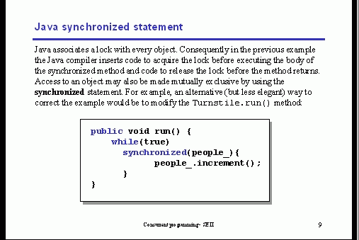 Java Synchronized Statement
